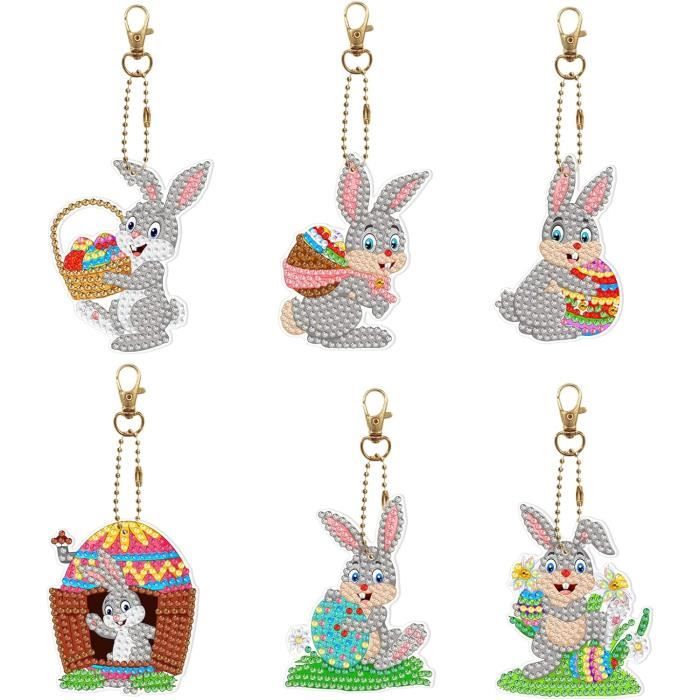 MWOOT 6 Pièces 5D Diamond Art Painting Complet Keychain Pendentif ...