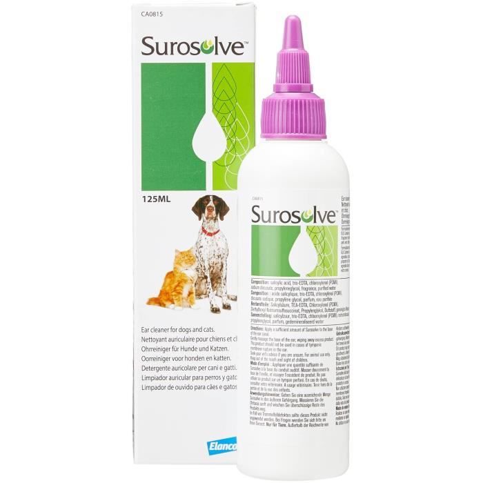 SUROSOLVE Nettoyant auriculaire chiens et chats - 125 ml - Cdiscount
