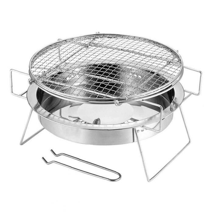 Barbecue ronde Mini pliable en acier inoxydable Barbecue Grill pour ...
