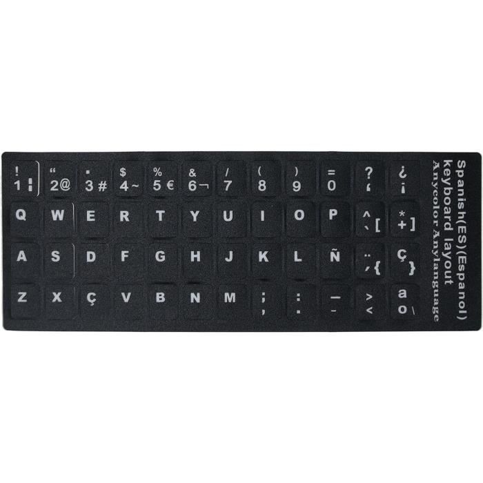 Clavier Stickers, Stickers Clavier Avec Fond Noir Blanc Lettres Pour ...