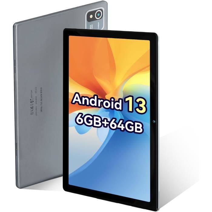 Tablette Android 13, Tablette De 10 Pouces Avec Processeur 4 Cœurs 64 Bits, 64 Go De Rom 6 (4 ...
