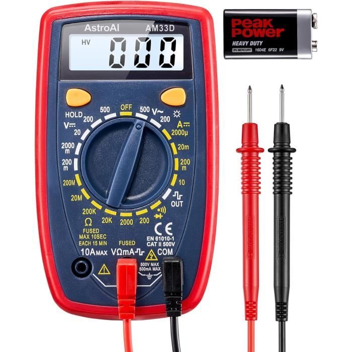 Multimètre Numérique Portable , Testeur Électrique Multifonctions 2000 ...