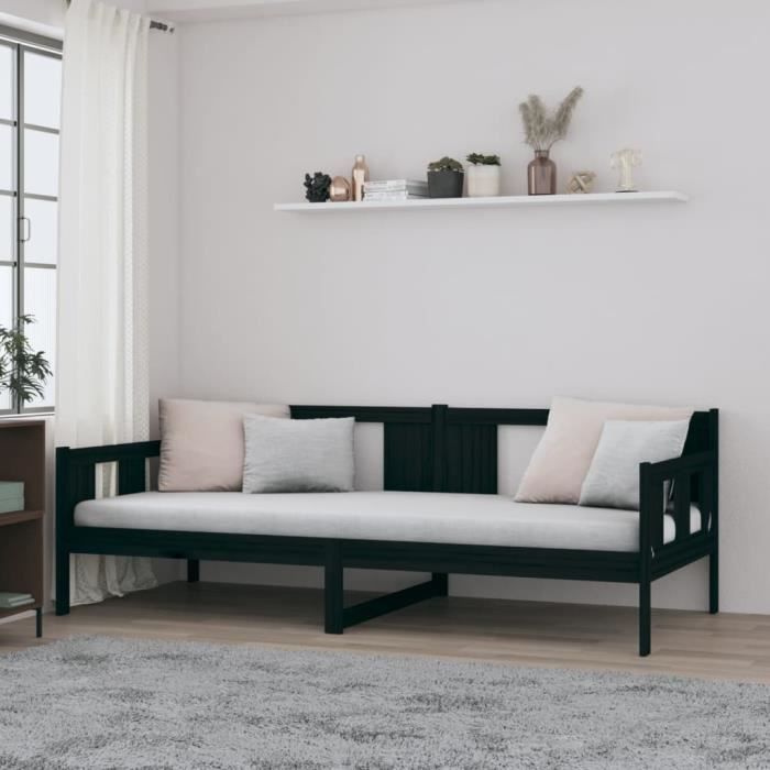 TRU Lit de jour pour 90 x 190 cm Lit simple en Bois de pin massif avec ...