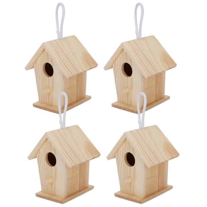 Maison d'oiseau suspendue, mini nichoir suspendu, 4 pièces pour ...