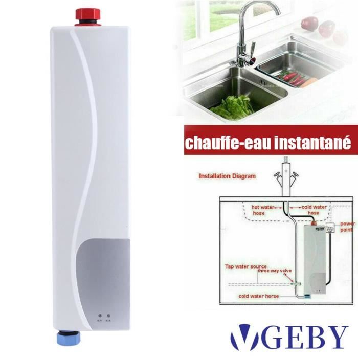 Rui DA® 220V Chauffe-eau instantané sans réservoir électrique Chauffe-eau chaude PR Salle de ...