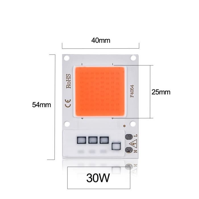 LAMPE DE CULTURE,Type One 30W-AC 220V--Lampe horticole de croissance LED COB, 220-110V, 20-30 ...