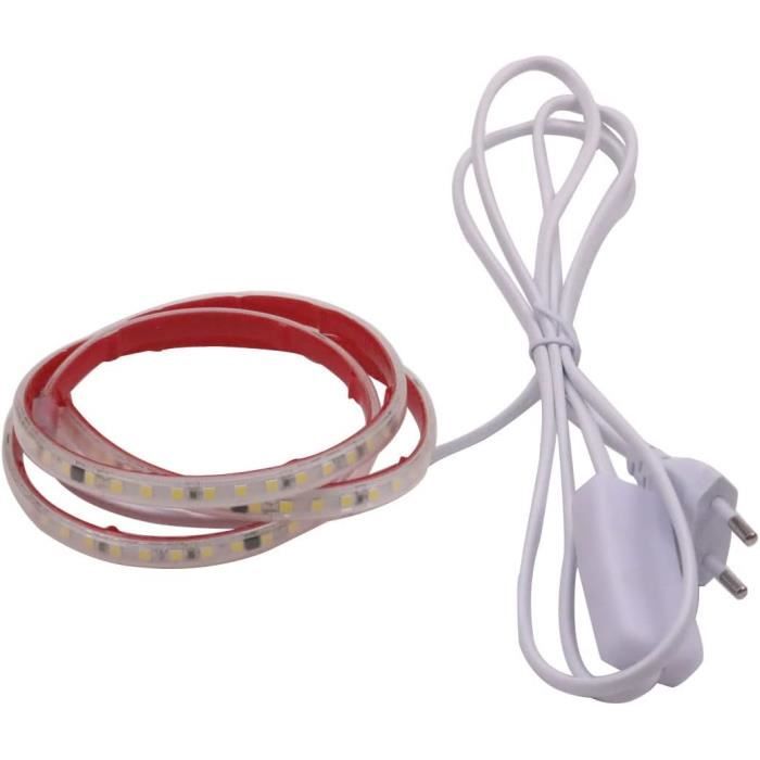 Adhesif Ruban LED IP67 Etanche 220V 230V 1M avec Interrupteur, 100CM 12 ...