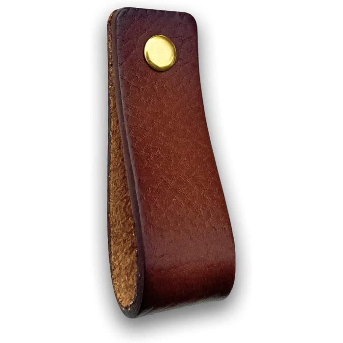Poignées en cuir - Brute Strength - Cognac - Lot de 12 - 16,5 x 2,5 cm ...