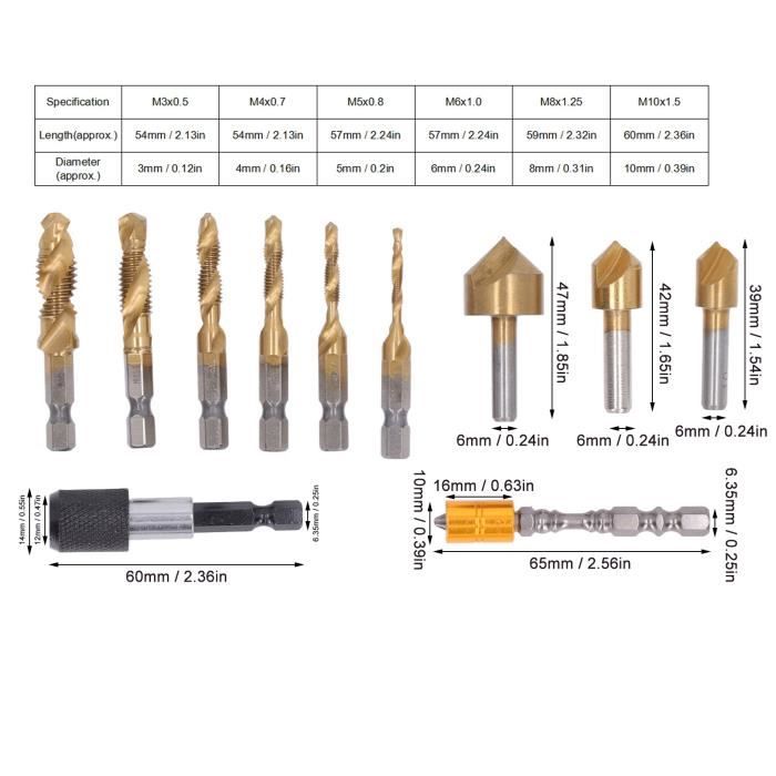 YOSOO - Outils de forage de chanfrein pour le travail du bois - 11 ...