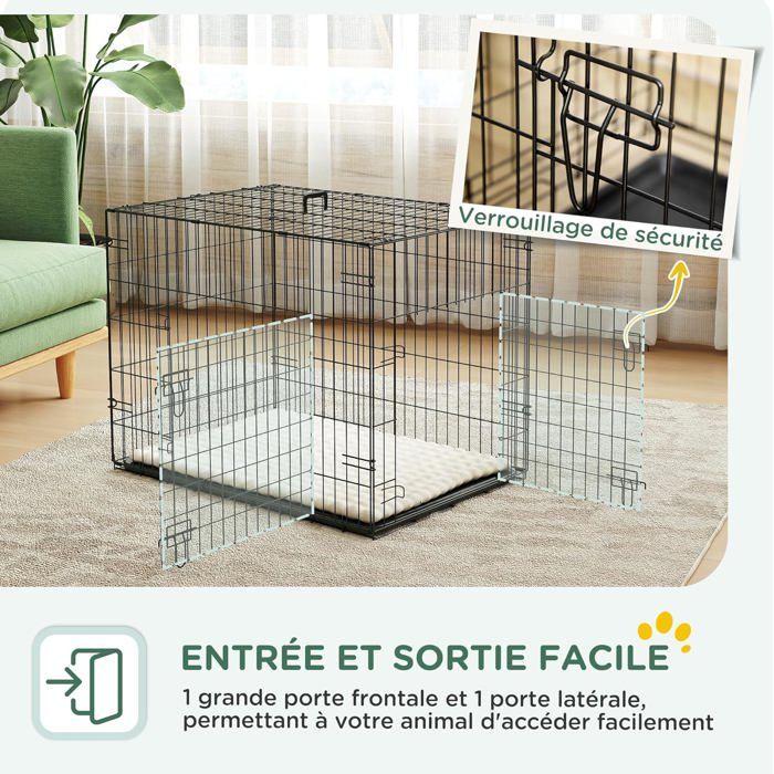 PawHut Cage pour Chien, Cage de Transport pour Chien Pliable, avec 2 ...