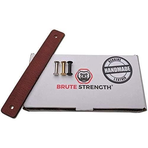 Poignées en cuir - Brute Strength - Cognac - Lot de 12 - 16,5 x 2,5 cm ...