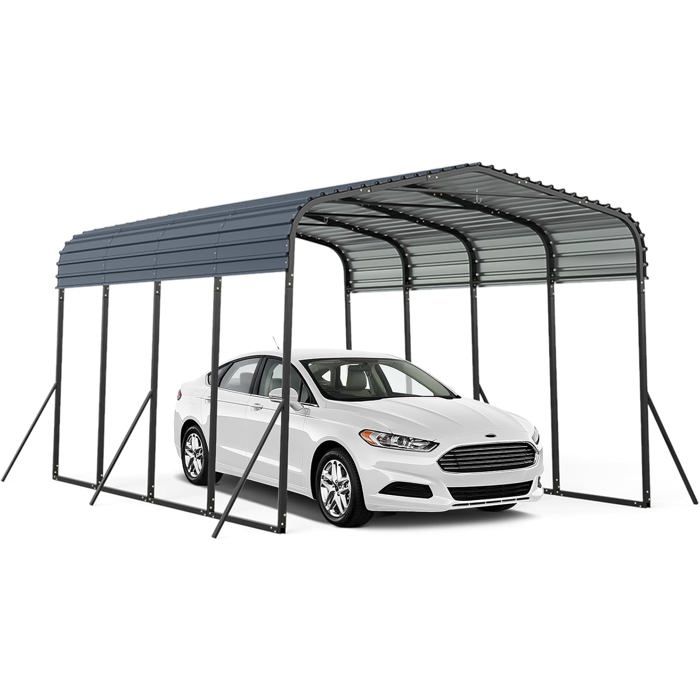 GOPLUS Grand Carport, Abri de Voiture en Métal, 440 x 300 x 250 cm ...