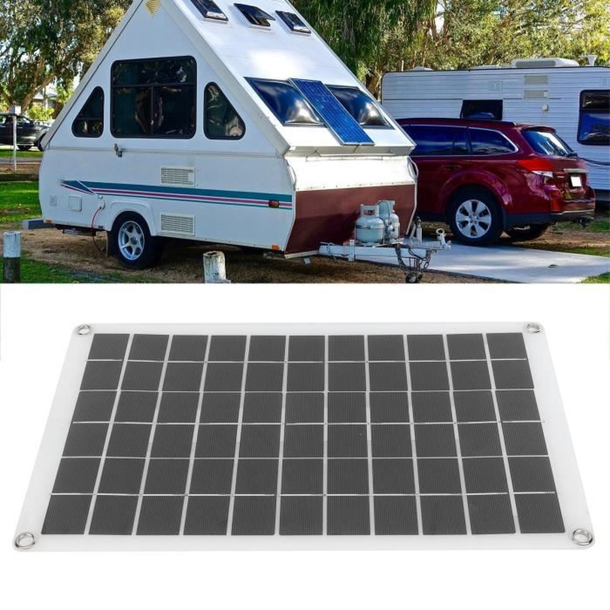 Panneaux solaires portatifs pour remorques et yachts 100 W silicium monocristallin 12 / 24 V ...