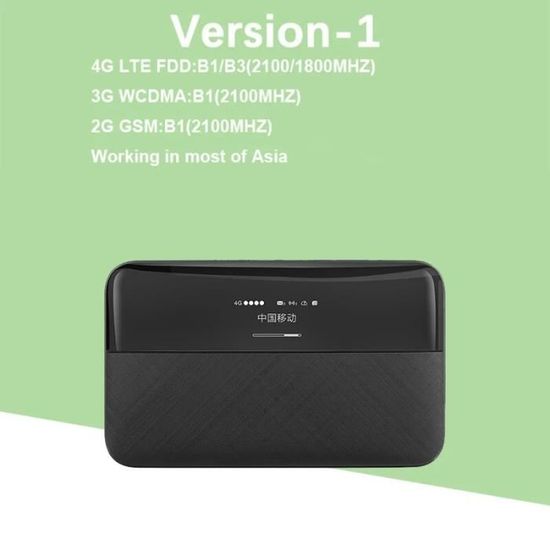 Version 1 - Routeur WiFi 4G sans fil, 6000mAh, 150Mbps, point d'accès extérieur, mini routeur de ...