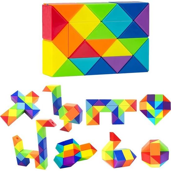 1 Puzzle Snake Toy Cube Twist 24 Wedges, Grande Taille, Macaron Magic ...