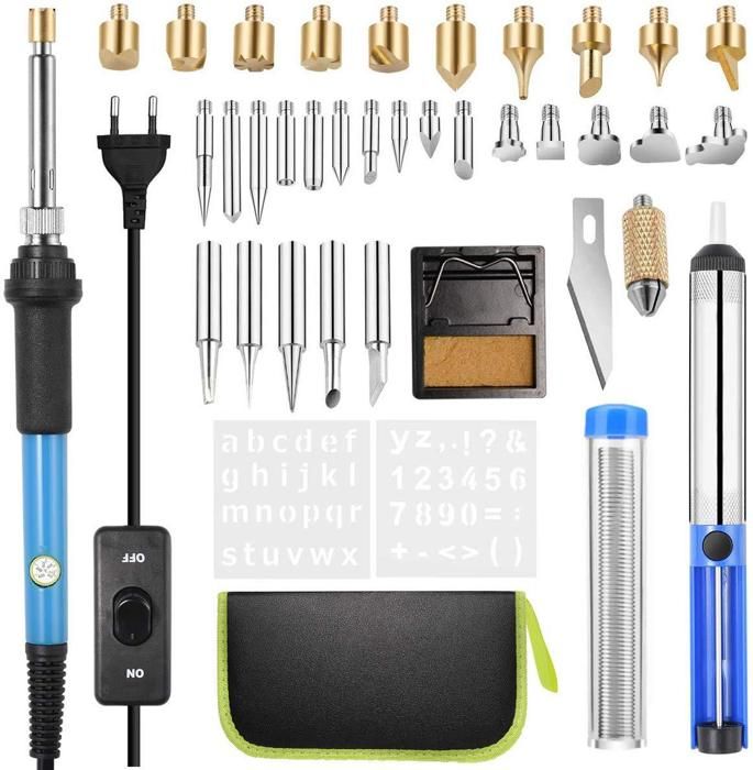 Kit de Pyrogravure Bois，Trousse à Outils de Gravure, 54 PCS Kit ...