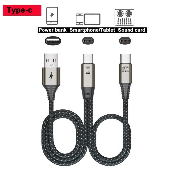 Couleur USB-type-c Câble Lightning vers type-c DAC OTG, 8 cœurs, en ...
