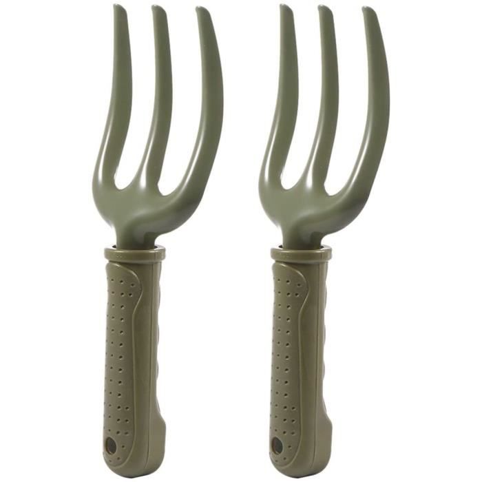 2 Pcs Fourche de Jardin 3 Dents Bêche Fourche à Creuser Petite Main ...