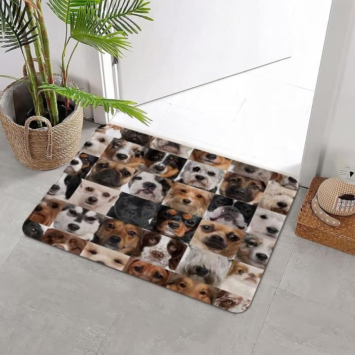 Tapis De Salle De Bain Absorbant Antidérapant,Têtes De Chien,Tapis De ...