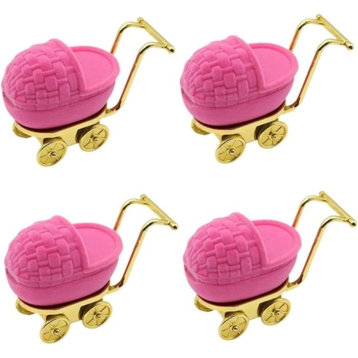 Boîte De 4 Pièces Boîte À Bijoux Poussette Cas De Bague De Dessin Animé ...
