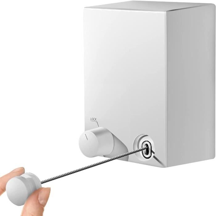 Corde à Linge Rétractable 4 m Séchoir à Linge Rétractable avec Corde d ...