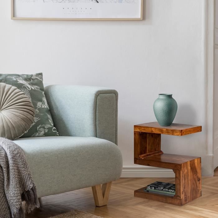 WOMO-DESIGN Table Basse Samsun S Forme 60 cm en Bois d'Acacia Massif ...