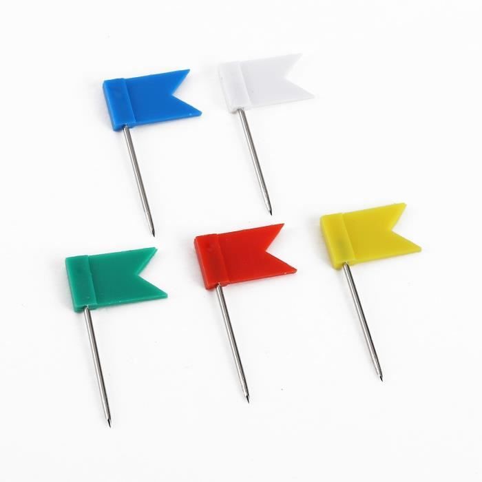 100 x Clou avec drapeau marque epingle murale mixte blanc bleu rouge ...