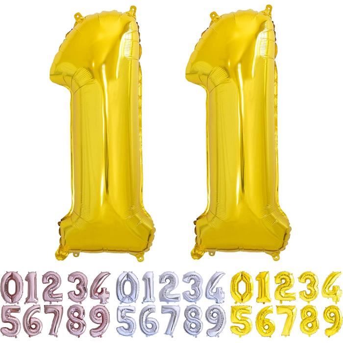 Ballon Numéro 11 Doré. Ballons Géants Chiffres 1 1 Foil Décoration Fête ...