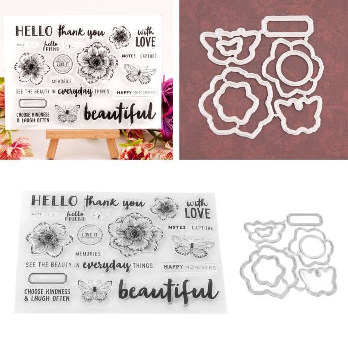 Kit tampon transparent - EJ.LIFE - Unique Flower Bee - Design floral ...