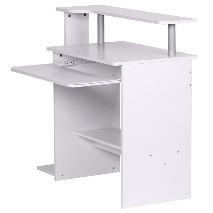Table pour Ordinateur Plusieurs tablettes Blanc - Cdiscount Maison