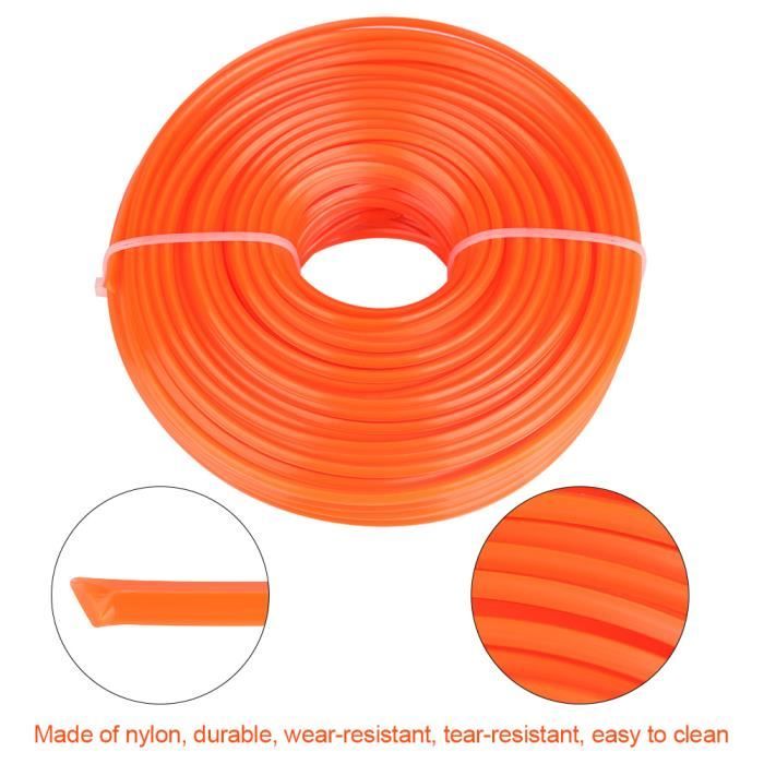 Ligne de coupe-fil en nylon carré pour coupe-herbe HURRISE - 3mm x 50m ...