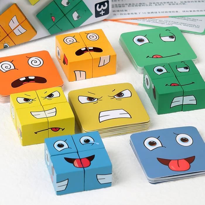 Pwshymi Bloc de correspondance d'expression en bois Bloc assorti d ...