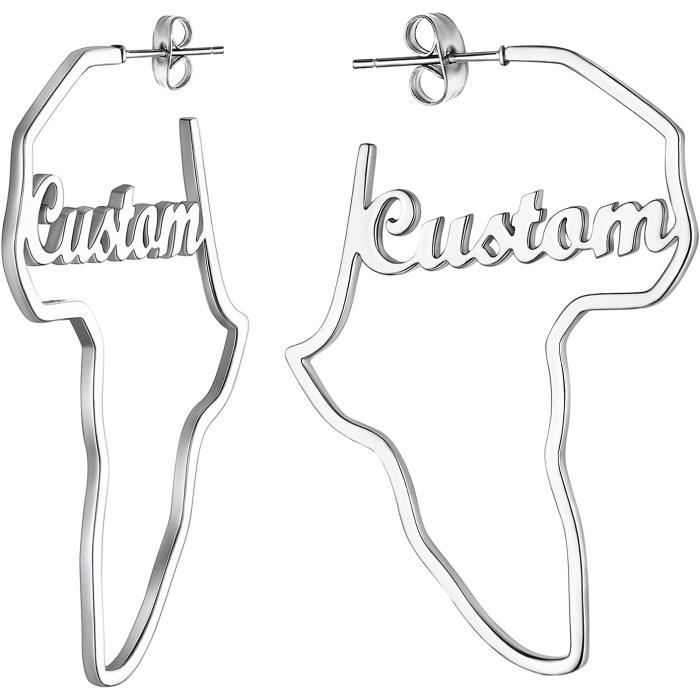 Boucles D’Oreilles Afrique Personnalisable,Pendants-Créoles ...
