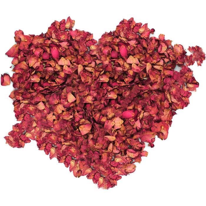LEEQBCR 100g Pétales de rose séchées naturelles véritables fleurs ...