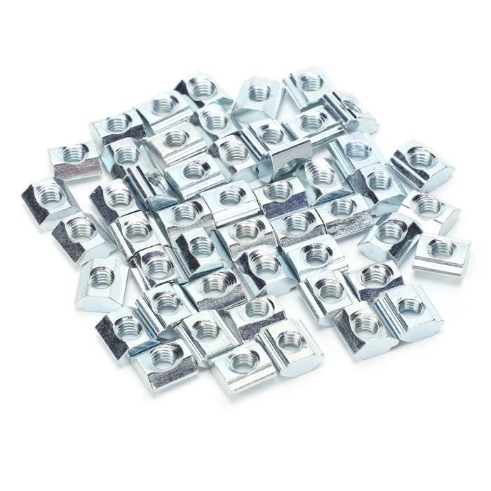 YUM écrou coulissant 20# crou Coulissant M5, 50 écrous en T EU Standard Type T en Acier au ...
