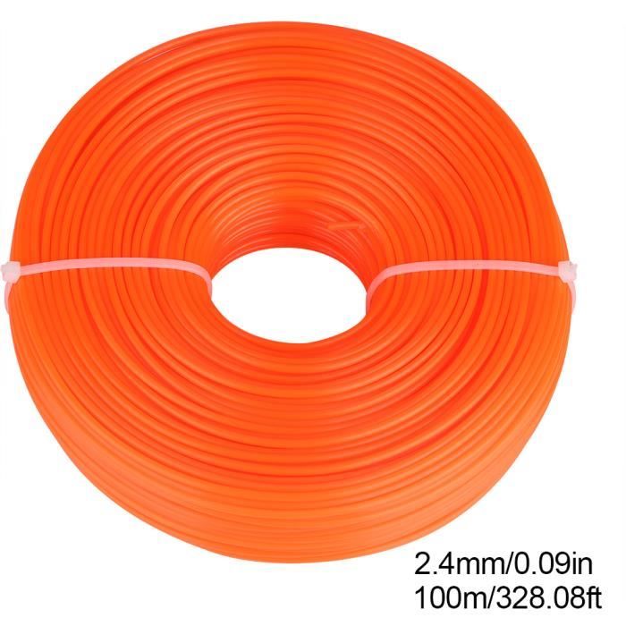 Fil de coupe pour débroussailleuse - VGEBY - Nylon 2.4mm 100m - Orange et Blanc - Cdiscount Jardin