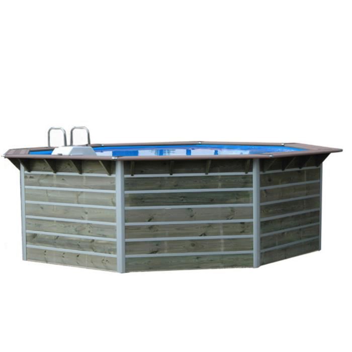 Piscine - WATERCLIP - Cleofas - Ø460 x 129 cm - Bois, Aluminium ...