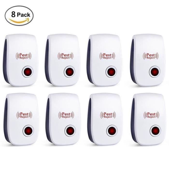 YP10415-8 x Répulsif Insectes Rongeurs Prise Anti-nuisibles à Ultrasons ...