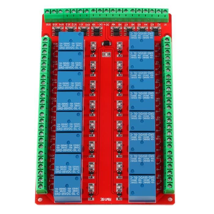 Carte de relais à 16 canaux Carte d'interface de module de relais à 16 ...