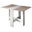 JEOBEST® Table Pliante avec 2 Abattants Blanc/Chêne Naturel 103 x 76 x ...