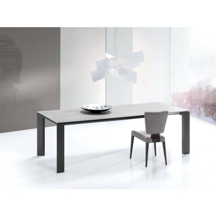 Table repas extensible GEO 10 couverts 140/240x90cm pieds noirs plateau ...