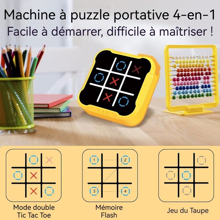 INN Tic tac toe bolt game 3 en 1 11x4,5x9,9cm électronique portable ...