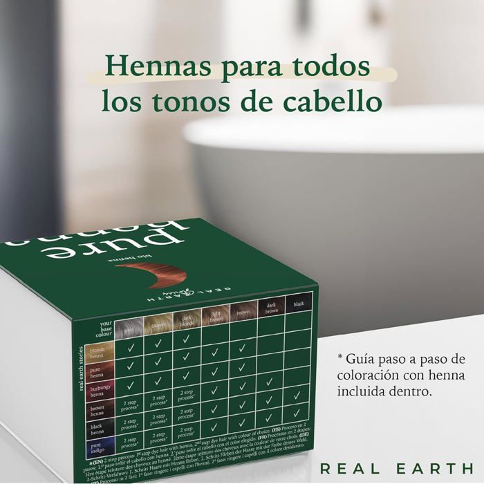 Real Earth Henna 250g (5x50g) - Henna Cheveux - Coloration de Cheveux ...
