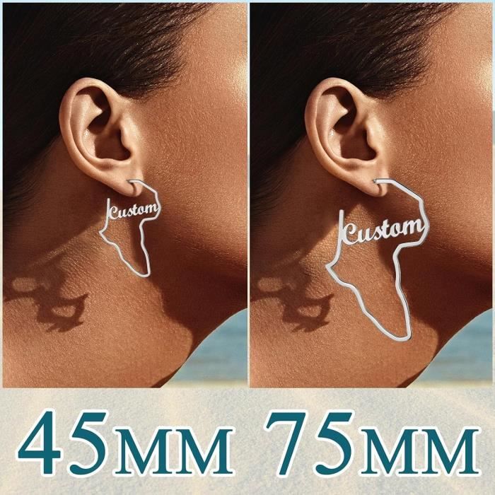 Boucles D’Oreilles Afrique Personnalisable,Pendants-Créoles ...