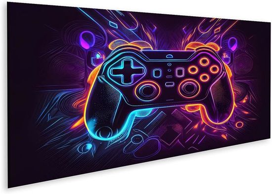 Tableau sur toile Contrôleur de jeu vidéo Neon Cyber Gaming Jeu vidéo ...