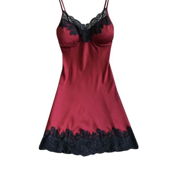 Vêtements De Nuit En Satin Pour Femmes Dames Chemise Lingerie Sexy Avec