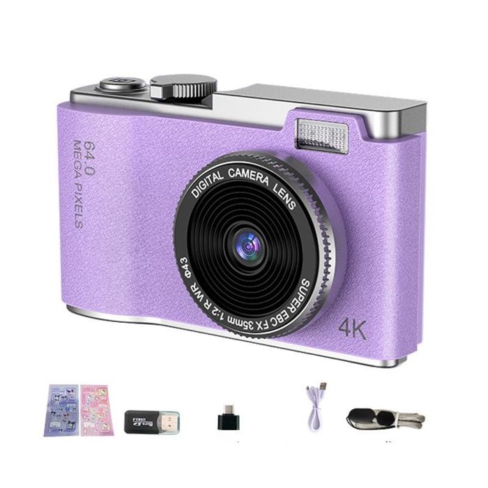 Appareil Photo Numérique 4K Double Objectif Léger Et Portable Violet 2 ...