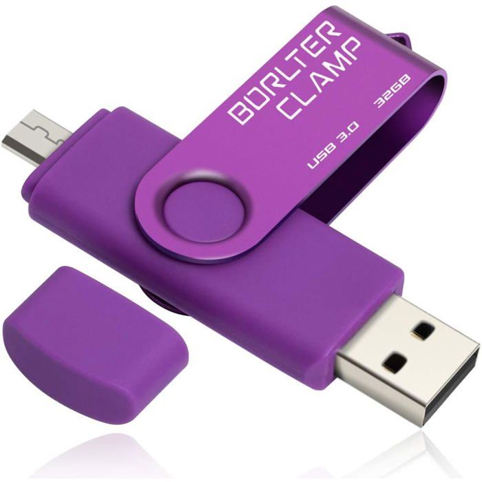 Clé Usb 32 Go, 2 En 1 Otg Usb 3.0 Mémoire Stick, Pivotant U Disque Avec ...