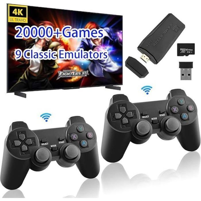 Console de Jeu Vidéo avec 20000 Jeux Intégrés Manette sans Fil Clé de ...