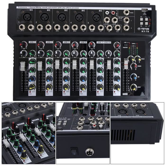 Akozon Table de mixage Mélangeur d'étape à faible bruit professionnel à ...